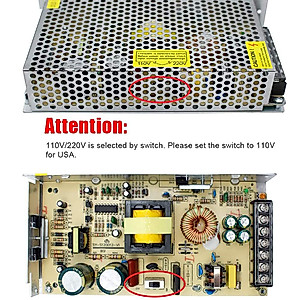 JOYLIT DC 24V 5A 120W Power Supply Adapter, AC 110V / 220V to DC 24V 5amp Converter Universal Regulated Switching Transformer for LED Lights, CCTV Security Sytem, 3D Printer