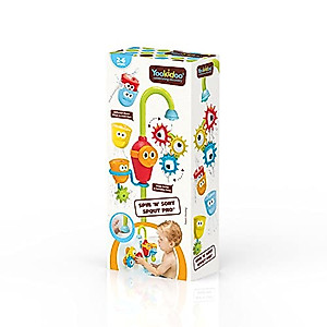 Yookidoo Bath Toys (For Toddlers 1-3) - Spin N Sort Spout Pro - 3 Stackable Cups, Hose and Spout, Spinning Suction Cups For Kids Bathtime Fun