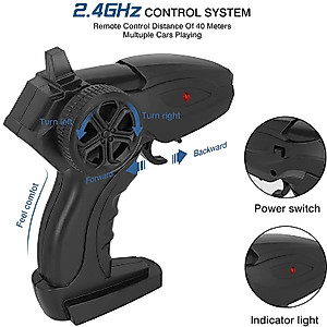 2 in 1 Remote Control Car, 1:14 Scale Remote Control Car, 4WD Dual Motors LED Headlight Rock Crawler, All Terrains Electric Toy Off Road RC Monster Vehicle Truck for Boys Kids and Adults (black)