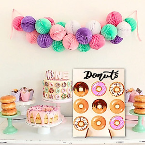 2 Pcs Donut Wooden Display Stand Donut Display Board Shop Wedding Party Decoration