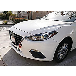 iJDMTOY Red Track Racing Style Tow Hook Ring Compatible With 2014-up Mazda3 Mazda6, 2013-up Mazda CX-5 & 2016-up Mazda MX-5, Made of Lightweight Aluminum