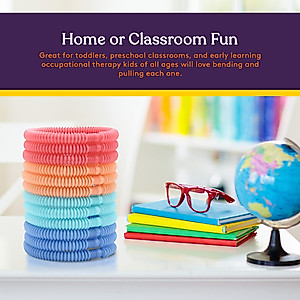 Special Supplies Fun Pull and Stretch Tubes for Kids - Pop, Bend, Build, and Connect Toy, Provide Tactile and Auditory Sensory Play, Colorful, Heavy-Duty Plastic (Pastel-12)