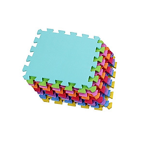 Meiqicool EVA Foam Puzzle Play Mat for Baby - Non Toxic Interlocking Soft Floor Tiles - Kids Toddler Infant Children Room and Yard Exercise Gym Decor - Multi Color，20pcs