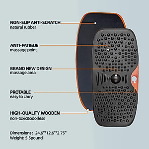 ZEALTOP Standing Desk Anti fatigue Balance Board standing desk mat wobble board Rocker Board Comfort Mat for Office (Large Size)
