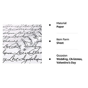 Letter Flower Gift Wrapping Tissue Paper 28pcs Shoes Gift Clothes Packing Craft Paper Christmas Valentine's Day Wedding Bridal Shower DIY Decoration 20×28 inch (Color 1, 20×28 inch (28 Sheets/Bag))