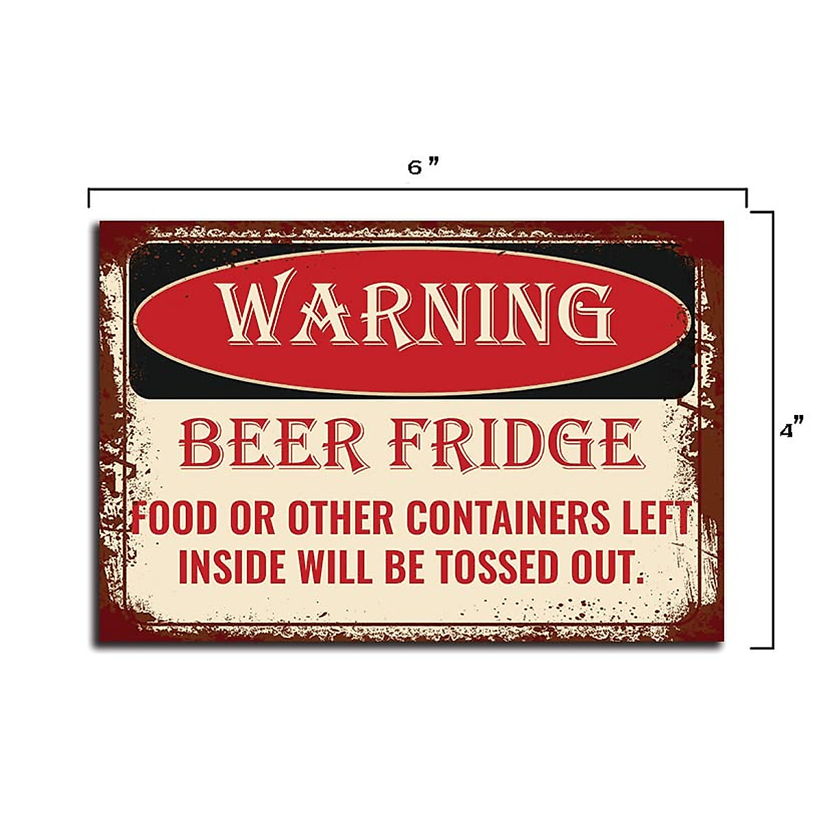 Beer Fridge Magnet for Man Cave Shop Garage Basement or Bar | Vinyl Magnets for Refrigerator, Bumper, or Tool Box 4" x 6" Warning Beer Fridge