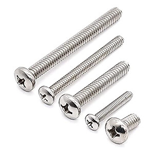 Glvaner #6-32 x 3/8" (100 pcs) Pan Head Machine Screws, 18/8 Stainless Steel 304, Phillips Drive Cross Round Head Machine Screws, Fully Threaded, Machine Coarse Thread