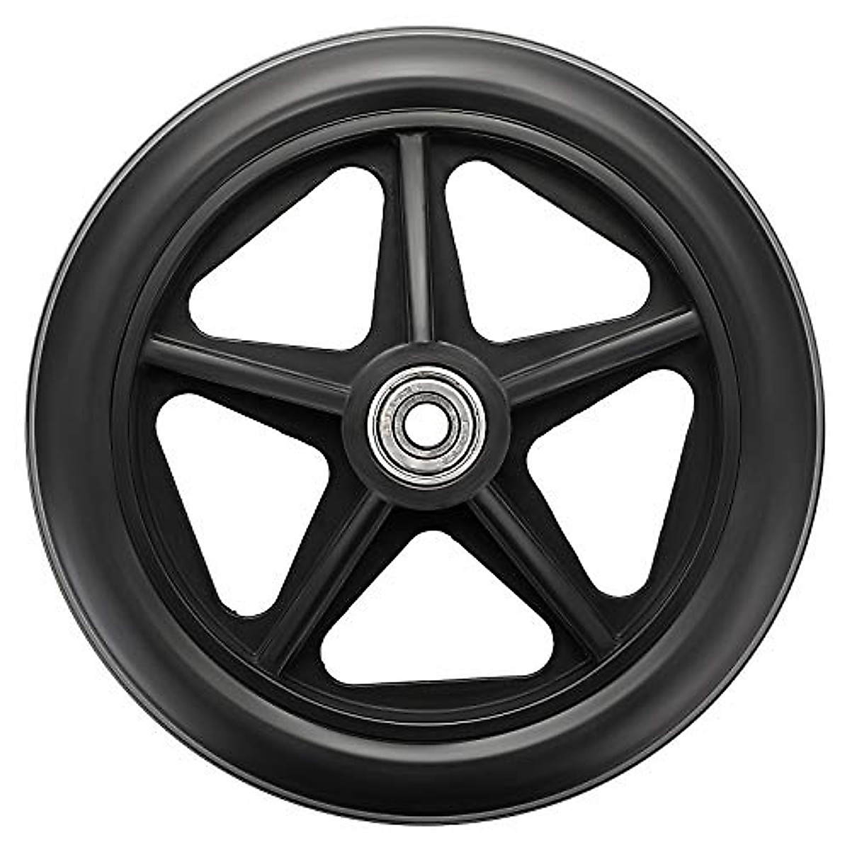 OwnMy 2PCS of 6 Inch Rubber Wheel Replacement Wheelchair Front Wheels Rollator Walker Anti-Slip Replacement Casters Rollers Wheels Universal Wheelchair Replacement Wheel Accessories, Black