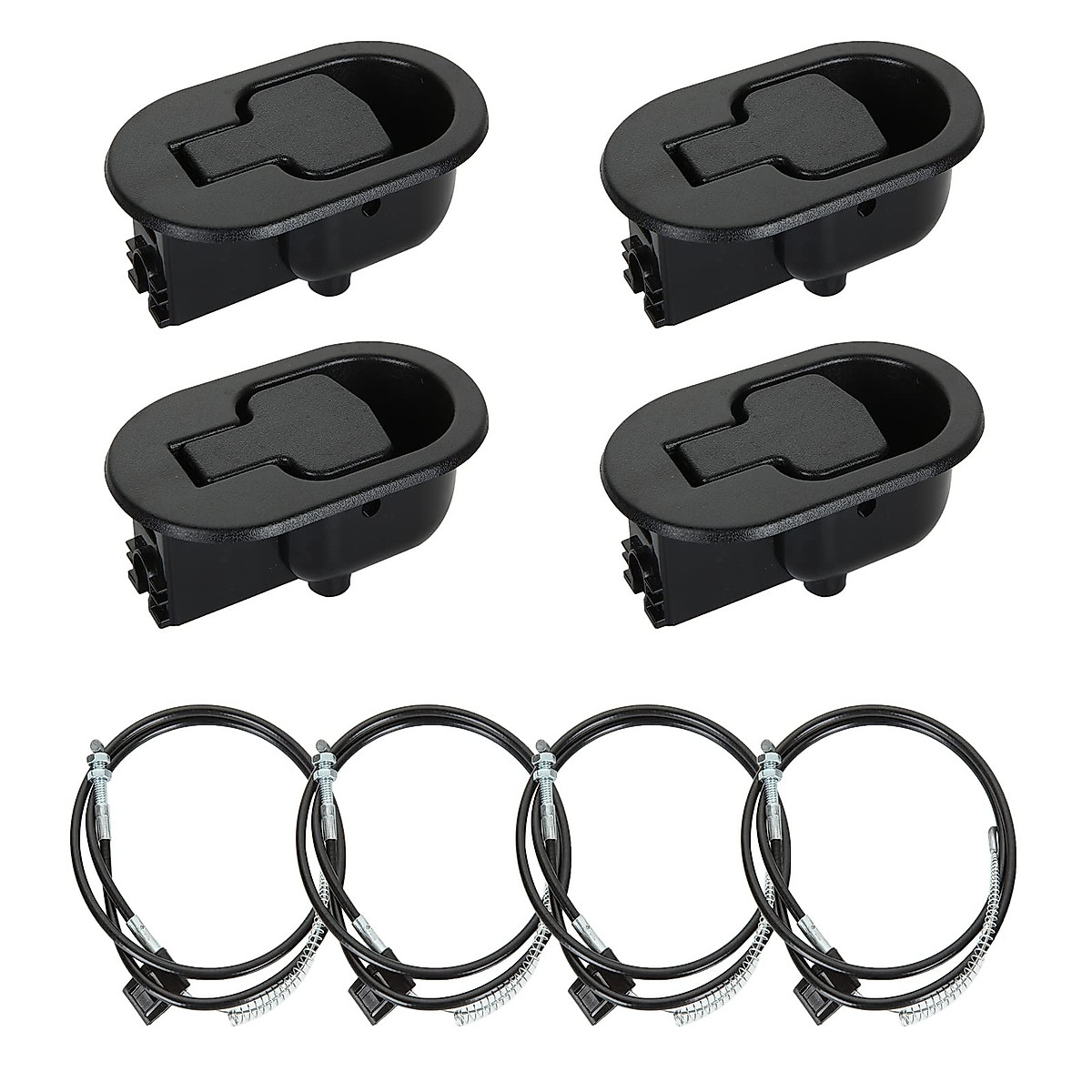 APACALI Recliner Pull Cable Replacement Set of 4, Universal Black Sofa Couch Recliner Release Cables with Plastic Pull Handle fits Most Recliner Brands, Hook Exposed Cable Length (4.75")