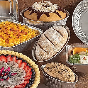 Nicole Home Collection Aluminum Pans With Lids Half Size 9x13 Extra Heavy Duty, Disposable Foil Pans For Baking (50 Sets)