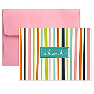 Hallmark Assorted Blank Cards (Stripes, Floral, Polka Dots, Bird, 40 Cards with Envelopes)