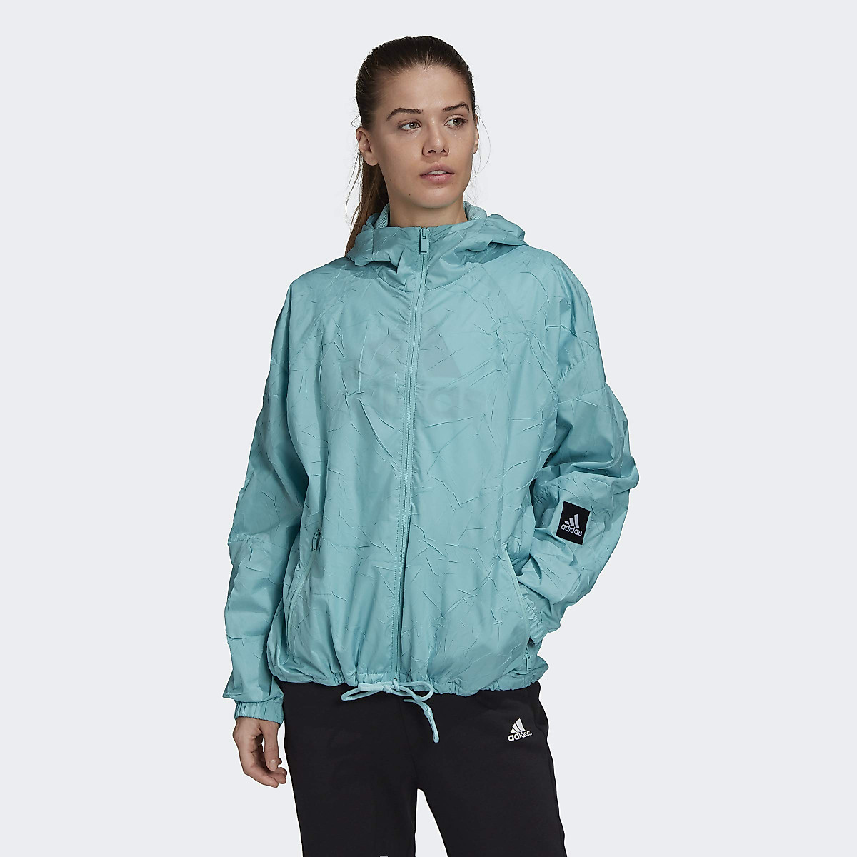 adidas Women's W.N.D. Jacket Primeblue Blue Spirit Small