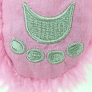 Sophia's 18" Doll 4 pc. Winter Outfit with Hot Pink Nylon Zipped Jacket, Bear Faux Fur Hat and Boots, and Hot Pink and Gray Striped Leggings