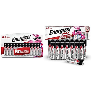 Energizer AA Batteries and AAA Batteries, 24 Max AA and 24 Max AAA Batteries Variety Pack, 48 Count