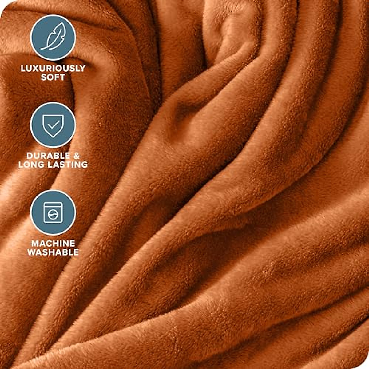 Bare Home Fleece Blanket - King - Sienna - Lightweight Throw for Bed, Sofa, Couch, Movie Night, Camping, and Travel - Microplush - Ultra Soft Warm Blanket (King, Sienna)
