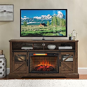 26" Electric Fireplace Insert- Woodlog Version with Brick