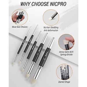 Nicpro Miniature Paint Brushes Drybrush - 21PCS Model Paint Brush Set for Acrylic Watercolor, Detail Paint Brush Dry Brush for Warhammer 40k, Citadel Paint, Model, DND Miniatures - with Container