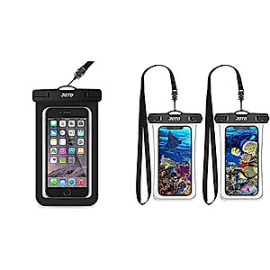 JOTO Universal Waterproof Pouch Cellphone Dry Bag Case for Phones up to 7.0" Bundle with (2 Pack) Universal Waterproof Pouch Cellphone Case up to 7.0"
