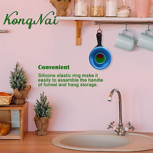 KongNai Canning Funnel for Wide and Regular Jars，Wide Mouth Funnel Sets of 3, Extra Large Funnel for Mason Jar, Food Grade Collapsible Silicone Funnel for Transfer Jam, Juice, Spices, Powder and Oil