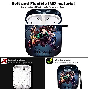 Airpods Case with Keychain Suitable for Airpods 1&2 Japanese Anime Airpods Protective Cover for Men Women Teens Adults