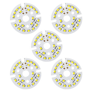 MECCANIXITY COB LED Light Chip Bead 7W 120lm 3000-3200K 48mm 21-24VDC Energy Saving Bulb for Spotlight Floodlight Replacement Warm White 5Pcs