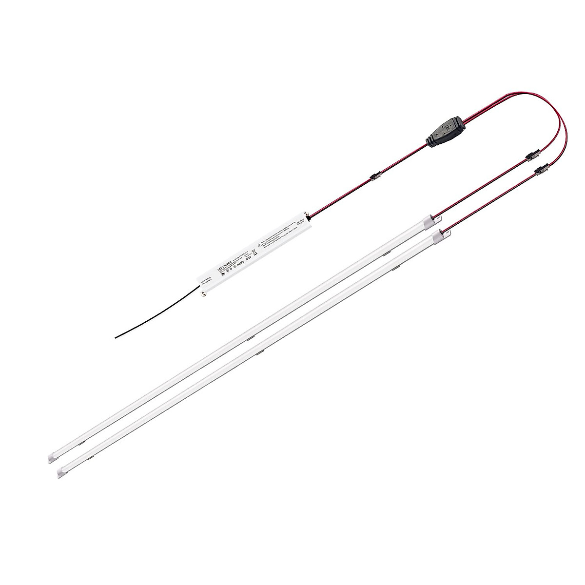 jimwhen 4FT LED Retrofit Kit,24W Magnetic LED Troffer Retrofit Kit 2x4 FT,3600LM,5000K Daylight White, T8 T10 T12 Fluorescent Replacement, NOT Dimmable, 1 Driver 2 Tubes Per Kit