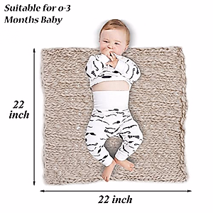 M&G House Newborn Wrap Baby Photography Wool Wrap Baby Photo Props Baskets Filler Rug(Beige)