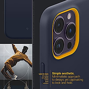 Caseology Nano Pop Mag Silicone Case [Built-in Magnet] Designed for Magsafe Compatible with iPhone 14 Pro Case 5G (2022) - Blueberry Navy