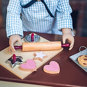 THE QUEEN'S TREASURES 18 Inch Doll Food Accessories,16 Piece Authentic Cookie Baking Set with Cookies About Baking Tools, Compatible with American Girl Pastry Bake Shop & Kitchen Furniture