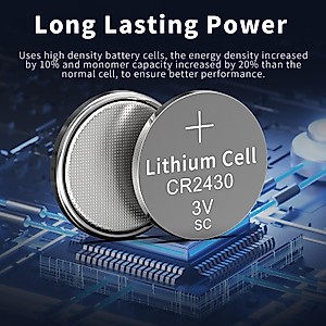 PKCELL 5Pack CR2430 3V Lithium Battery CR 2430 Battery