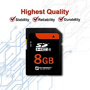 Synergy DIgital Camera Memory Card, Compatible with Canon Powershot A550 Digital Camera Memory Card 8GB Secure Digital High Capacity (SDHC) Memory Card