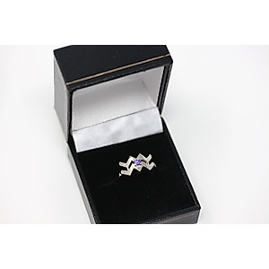 CaliRoseJewelry Sterling Silver Aquarius Zodiac Ring for Women with February Birthstone (Size 4.5)