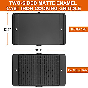 7566 Cast Iron Grill Griddle for Weber Genesis 300 Series Gas Grills, Griddle Accessories for Weber Genesis E-310 S-310 E-320 S-320 E-330 S-330 EP-310 EP-320 EP-330 CEP-310 Burner Gas Grills,1Pack