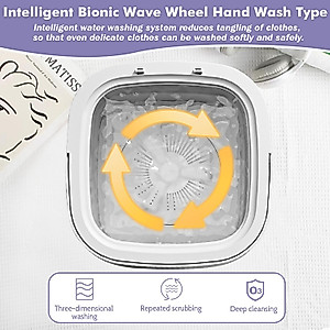 Portable Washing Machine, 15L Upgraded Mini Washing Machine and Spin Basket Deep Cleaning of Baby Clothes or Underwear, Small Foldable Washing machine for Apartments, Camping, Travel Laundry (PURPLE)