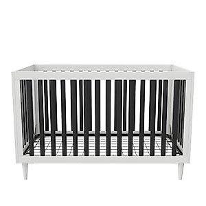 Little Seeds Rowan Valley Flint 3-in-1 Crib, White/Black with Wood Leg