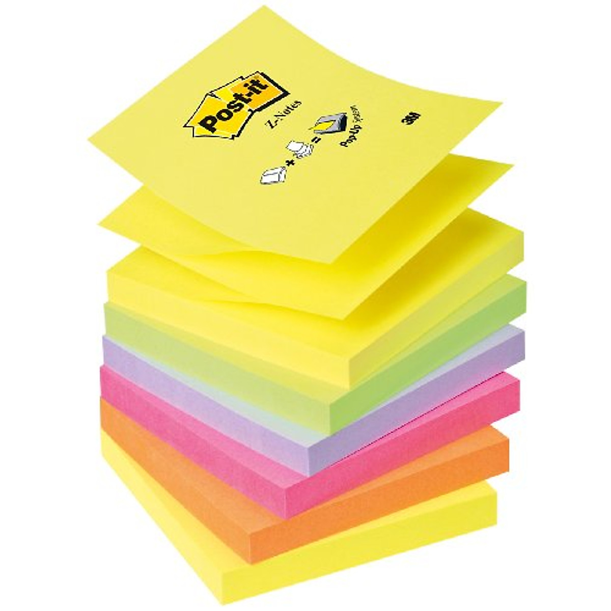 Post-it Designer Combi Dispenser with 12 Pads Pop-up Notes 76x76mm & 1x25mm Index Sample Pack,Red