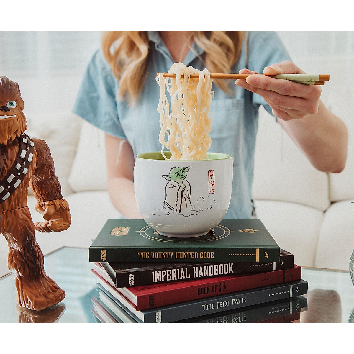 Star Wars Yoda "May The Force Be With You" Ceramic Ramen Bowl and Chopstick Set