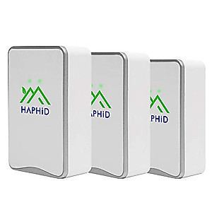HAPHID Ionizer Air Purifier/Plug In Air Purifier Ion Generator with Highest Output - Up to 32 Million Anions/Sec,Portable Filterless&Ion Air Purifier for Purify: Odors,Pets Smell Etc (3-Pack,Silver)