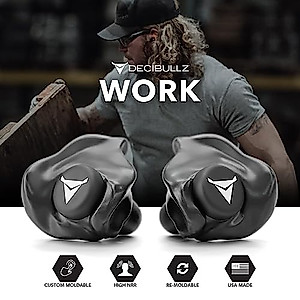 Decibullz - Custom Molded Earplugs, 31dB Highest NRR, Comfortable Hearing Protection for Shooting, Travel, Swimming, Work and Concerts (Black)