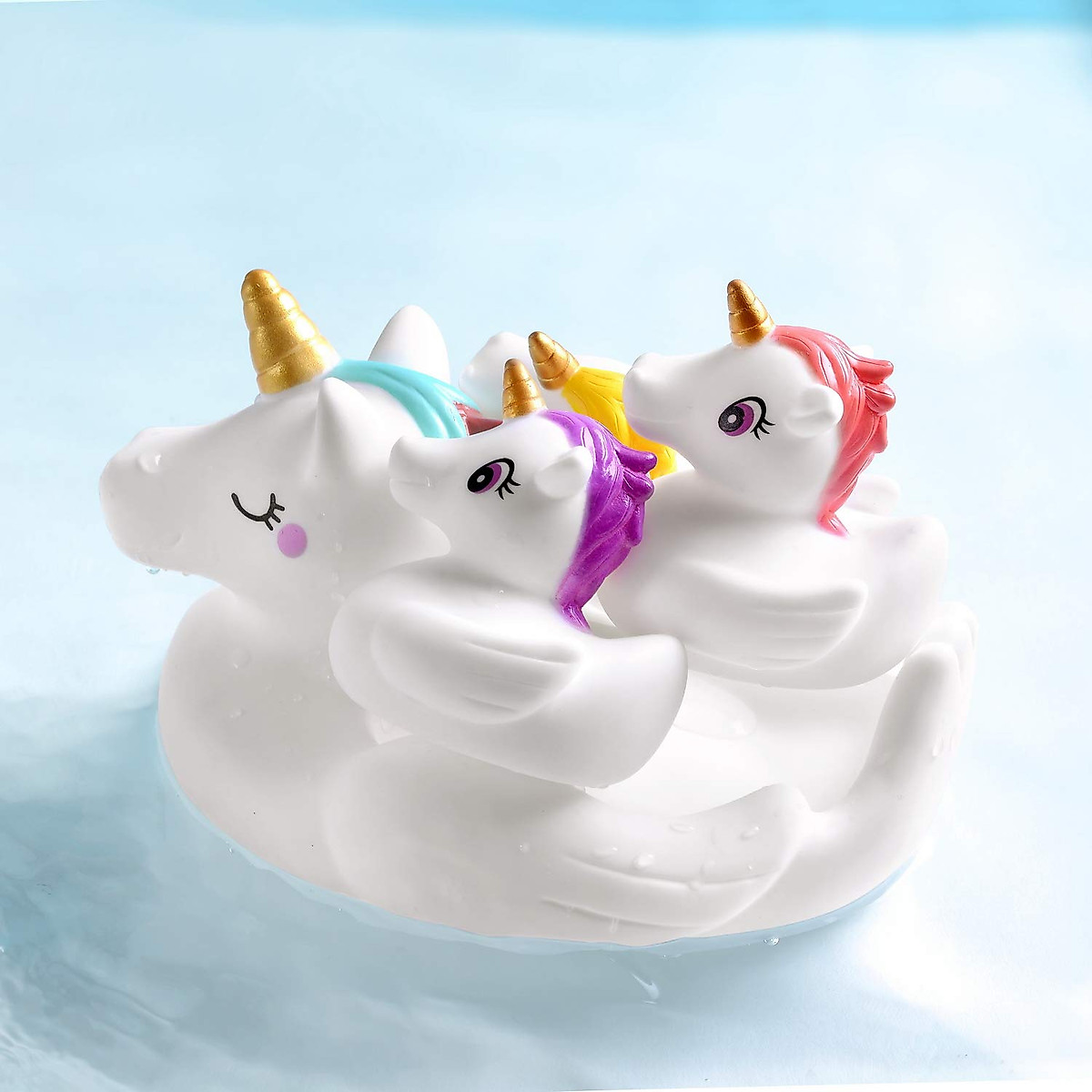 Bath Toys, Water Spray Toys Cute Rubber for Baby Kids Toddlers,for Shower Time or Pool Party, Floating Bath Squirt Toys Ideal Gifts, 4pcs Set