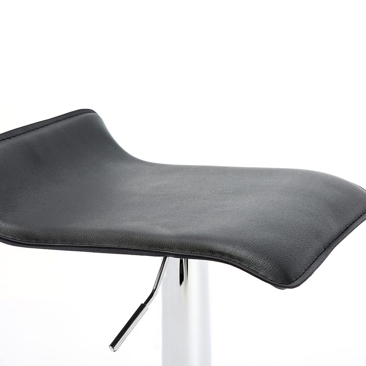 NOBPEINT Contemporary Chrome Air Lift Adjustable Swivel Bar Stool, Set of 2, Black