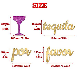 Tequila Por Favor Banner Gold Glitter Bachelorette Party Margarita Glass Engagement Wedding Theme Decorations for Signs Garland Bridal Shower Hen Night Bunting Decor Supplies