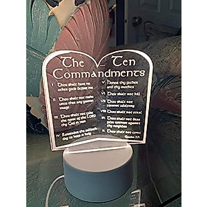 Jismu 3D LED Lamp 10 Commandments Decorative Lamp Best Gift for Him or Her