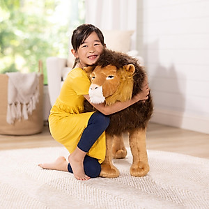Melissa & Doug Standing Lion Lifelike Stuffed Animal with Full Mane, More Than 2 Feet Tall, Nearly Three Feet Long Brown