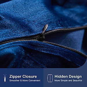 HYBD Soft Velvet Duvet Cover King Size - Breathable & Lightweight Duvet Cover Set 3 Pieces, 1 Duvet Cover 104x90 inches & 2 Pillow Shams, Royal Blue