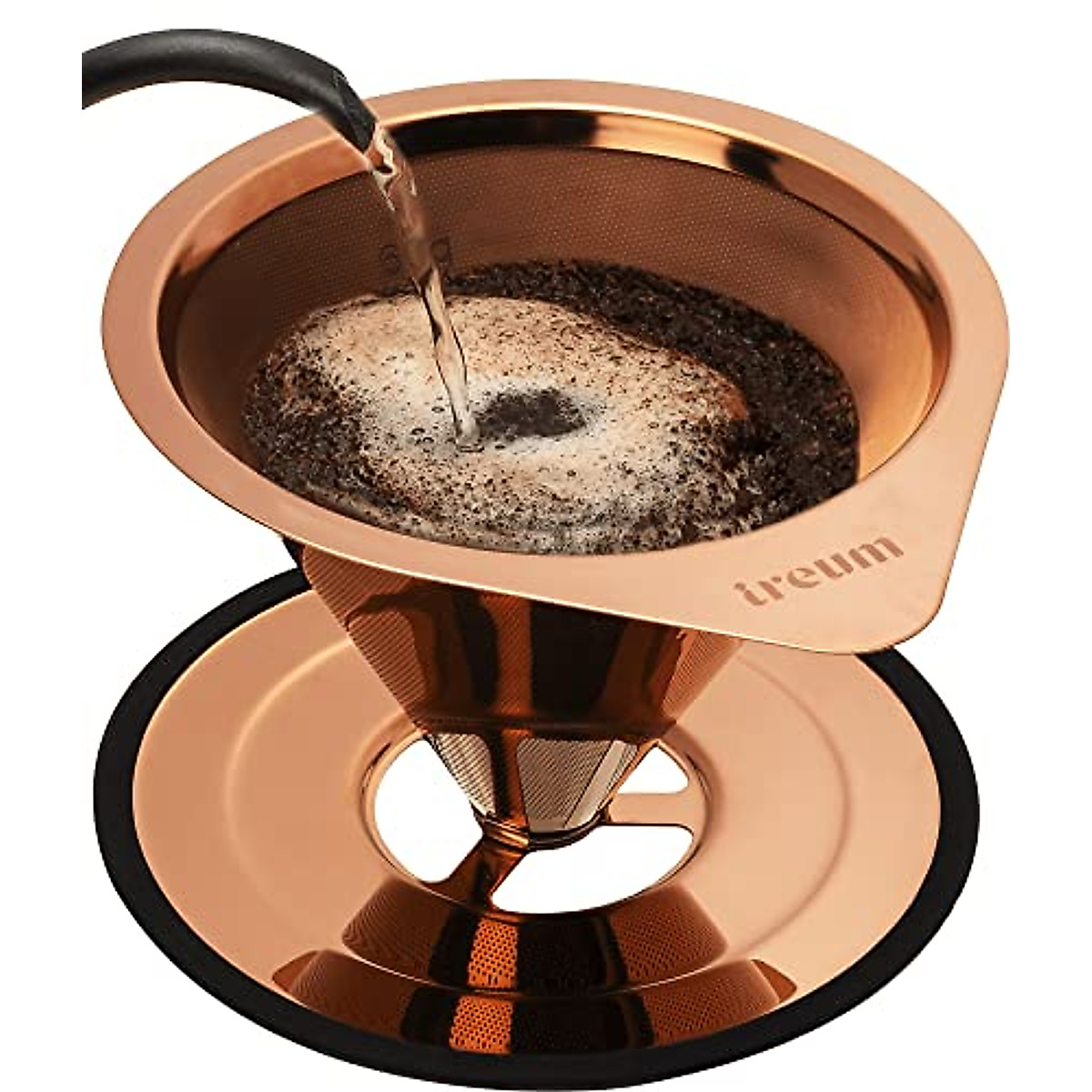 ireum Gourmet Pour Over Coffee Maker – Twill-Mesh, Paperless, Pour Over Drip Coffee Filter & Nonslip Silicone Base, 16oz.