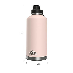 Hydrapeak 72 oz Large Insulated Water Bottle, Leak Proof Water Bottle for Hot & Cold Liquid, 72oz Water Bottles, Water Jug, Stainless Steel (Seashell)