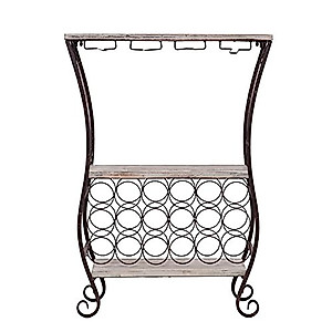 SEI Furniture Arcino Table Wine Storage, Gray