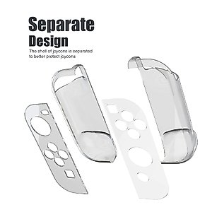 Switch OLED Protective Case, Switch OLED Hard Shell Case with Tempered Glass Screen Protector and 4 Thumb Grips