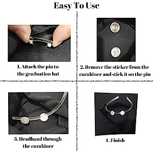 ATMEET 2 Pack Graduation Cap Headband Decorations Grad Cap Headband Insert Accessories Secures Your Graduation Cap Hairstyle